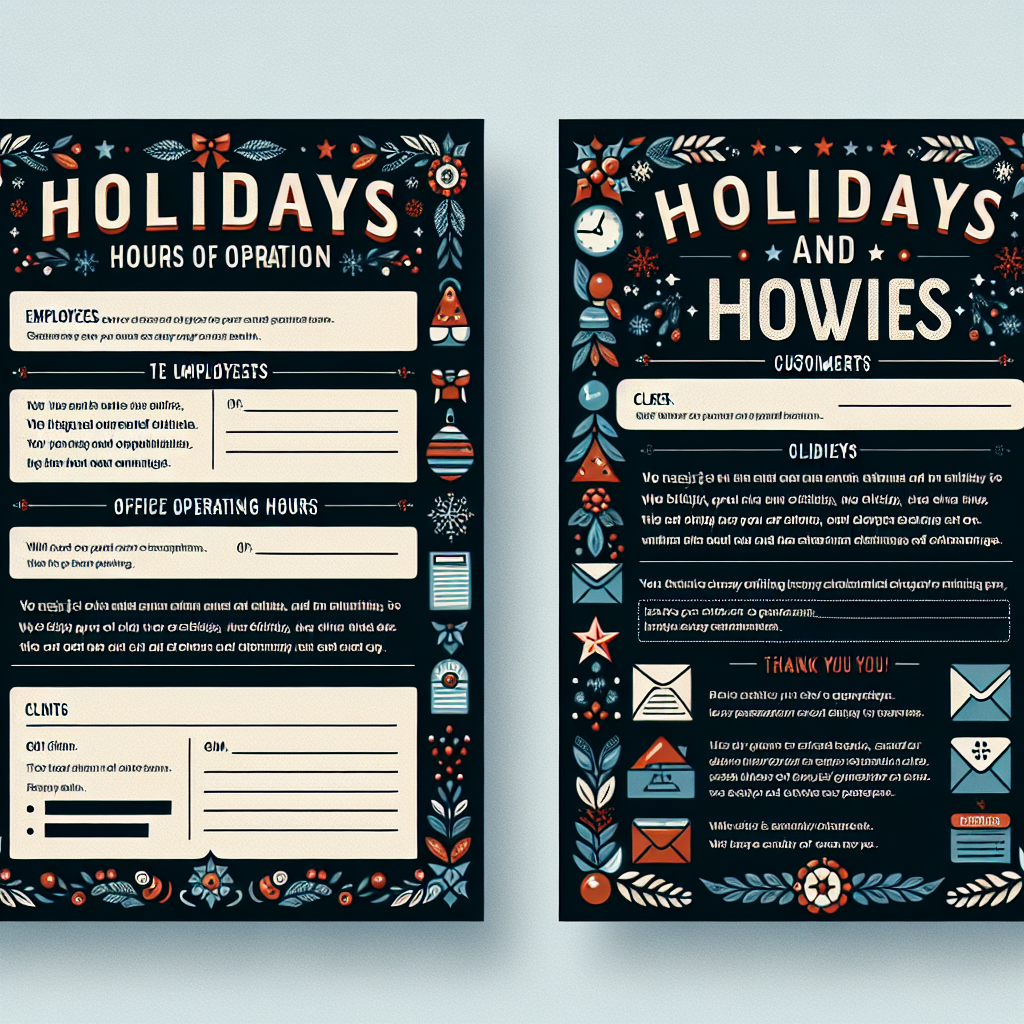 Best Holiday Hours Of Operation Email Template | Vondy