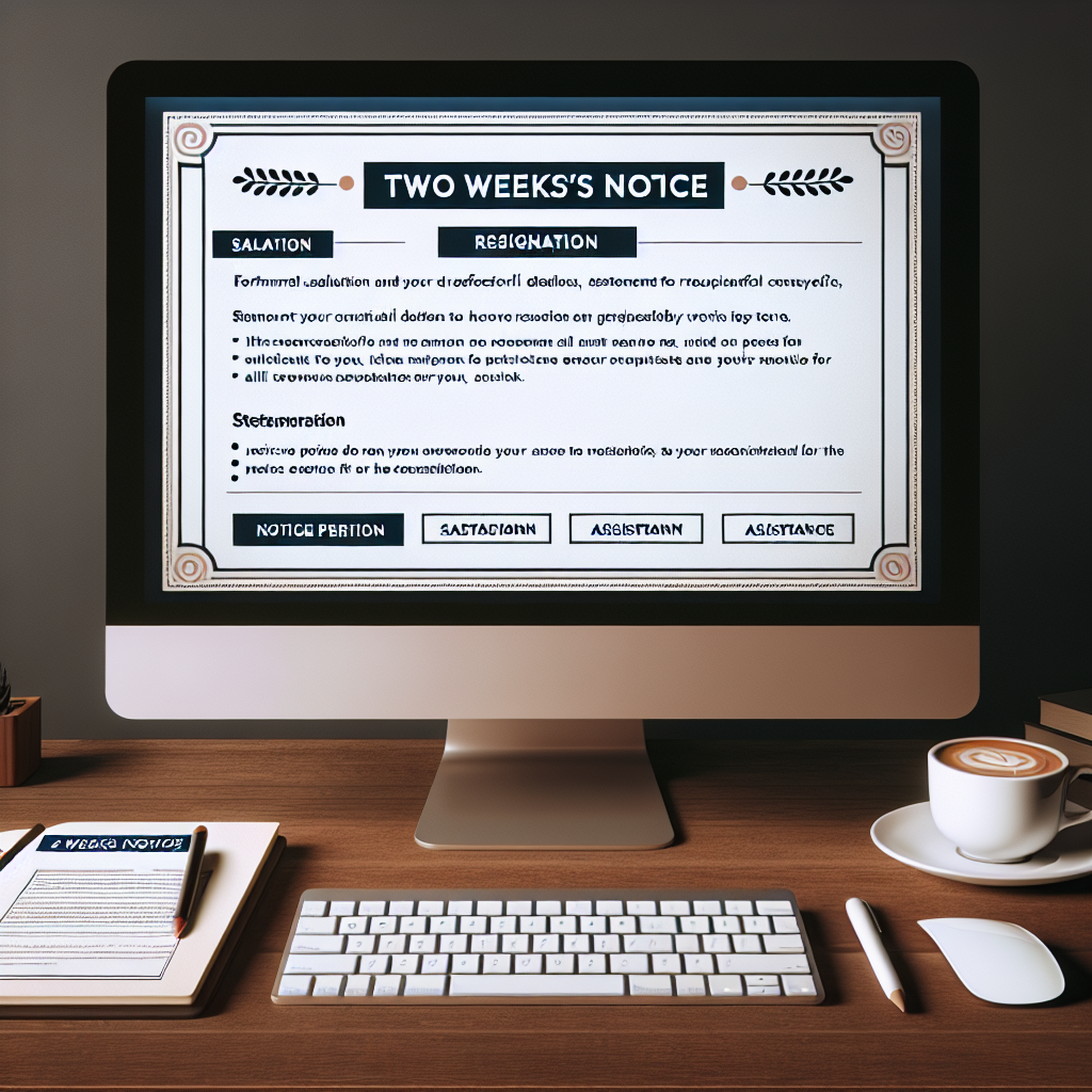 Best Work Notice Email Template | Vondy