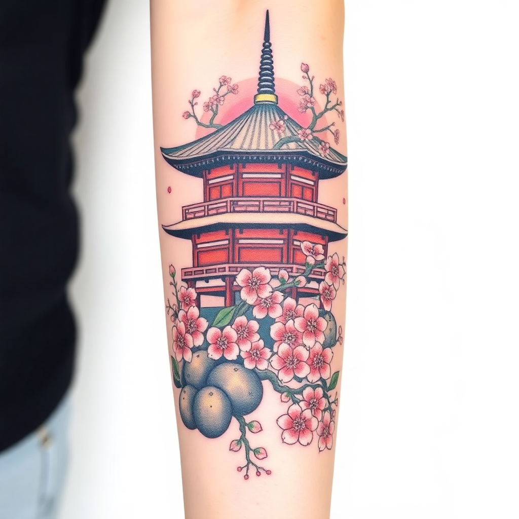 Japanese Temple Tattoo Outline Explore Tattoo Images, Designs, And