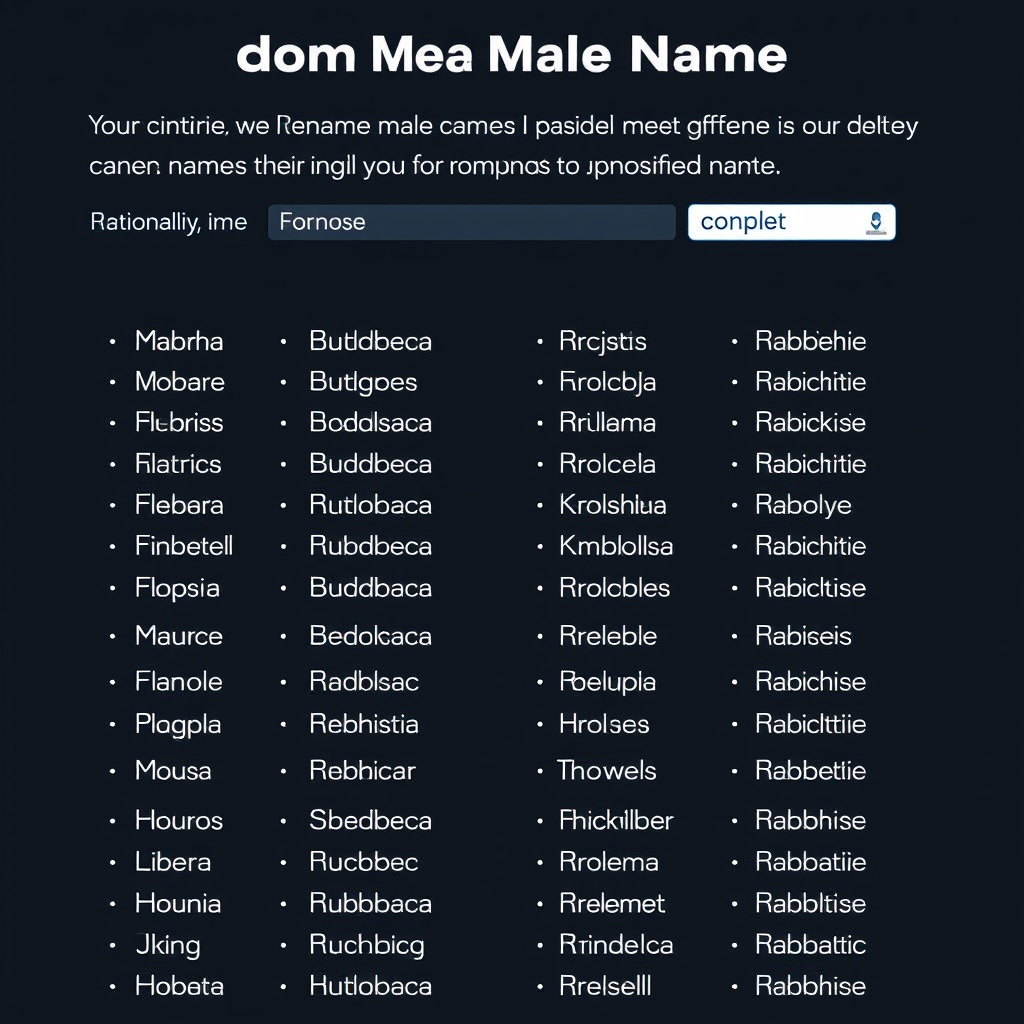 Best Us Name Generator Male | Vondy