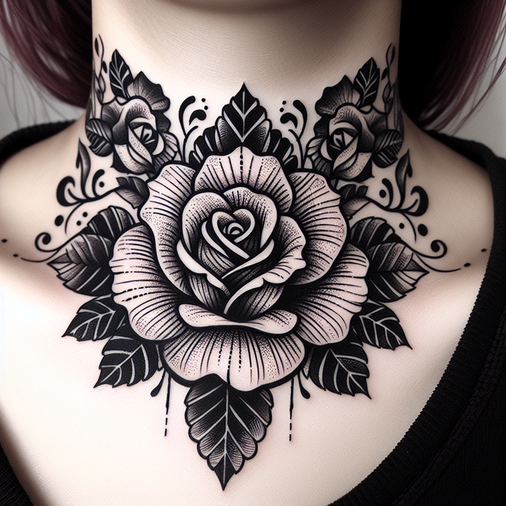 Best Neck Rose Tattoo Ideas | Vondy