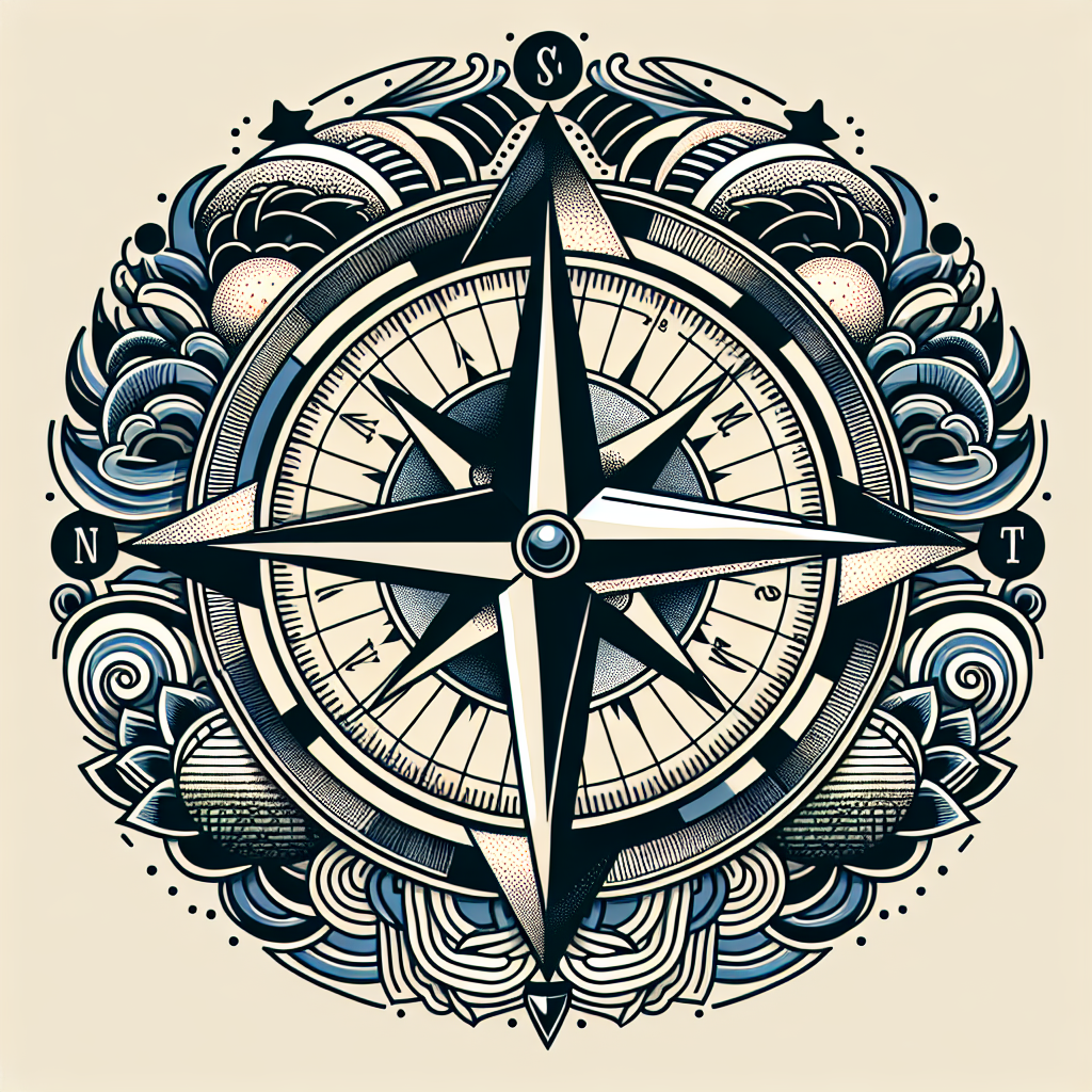 Best Neo-Japanese Compass Tattoo Generator | Vondy