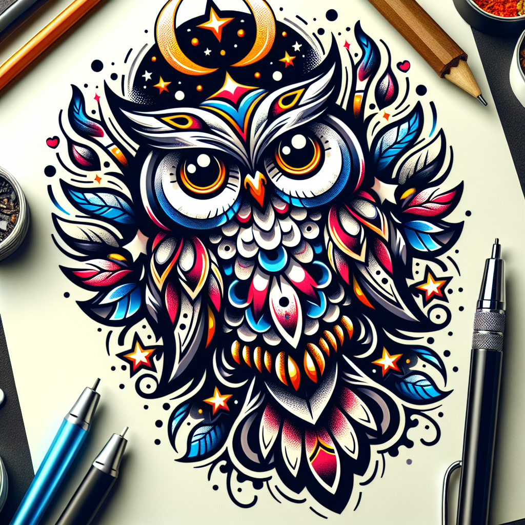 Best New School Owl Tattoo Generator Vondy