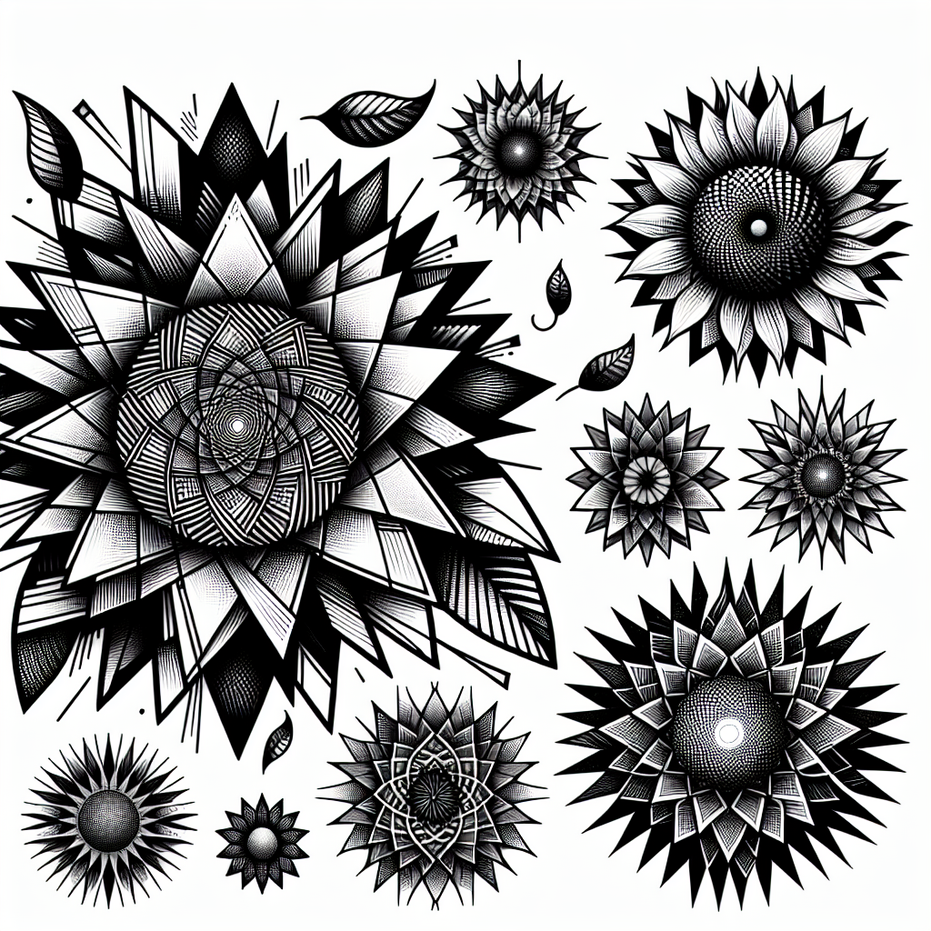 Best Geometric Sunflower Tattoo Generator | Vondy