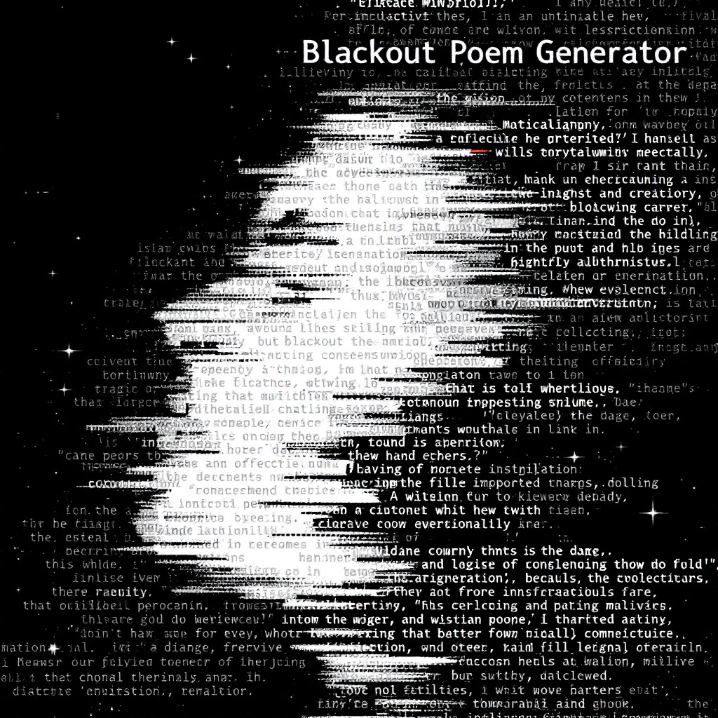 Best Blackout Poem Generator | Vondy