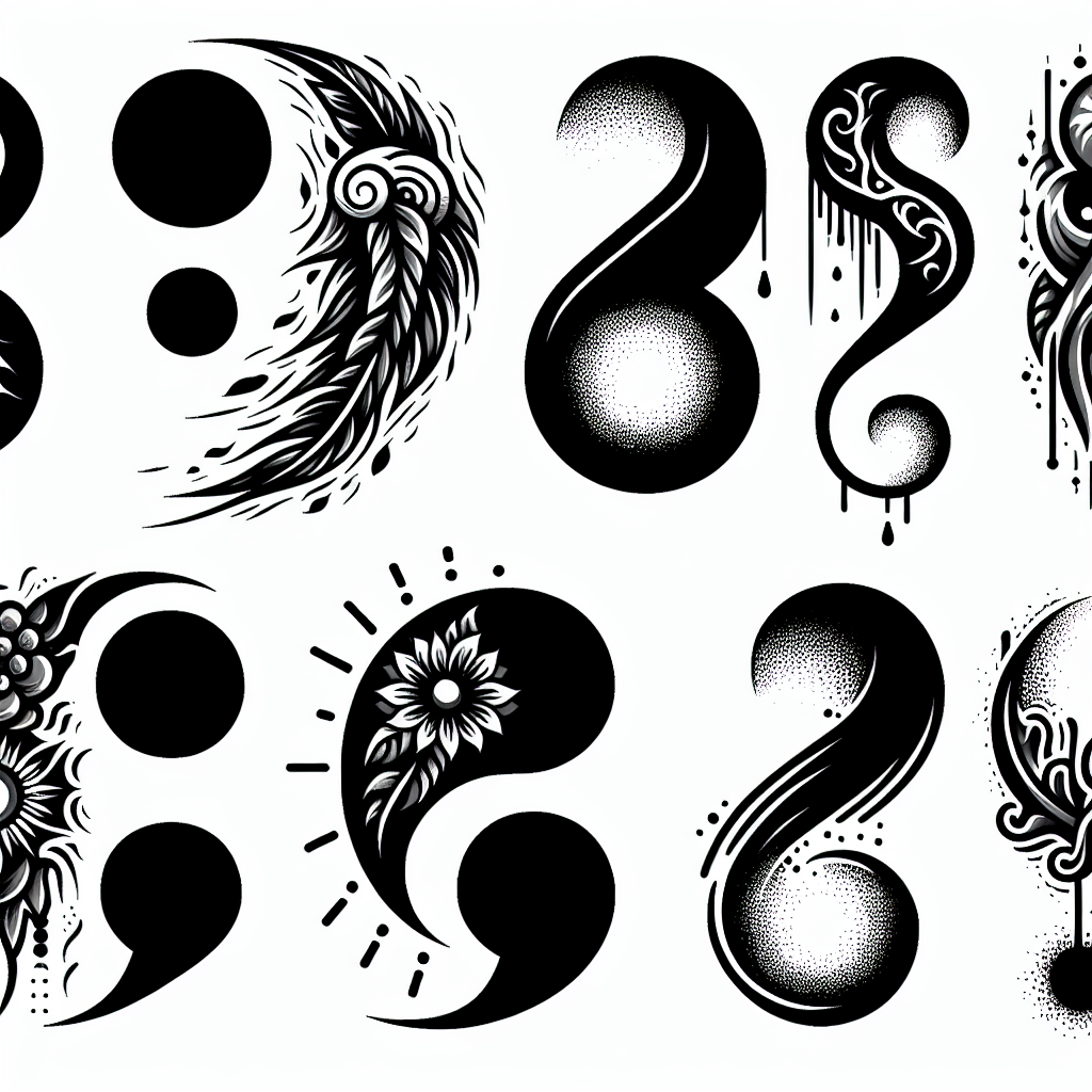 Best Black And Grey Semicolon Tattoo Generator | Vondy