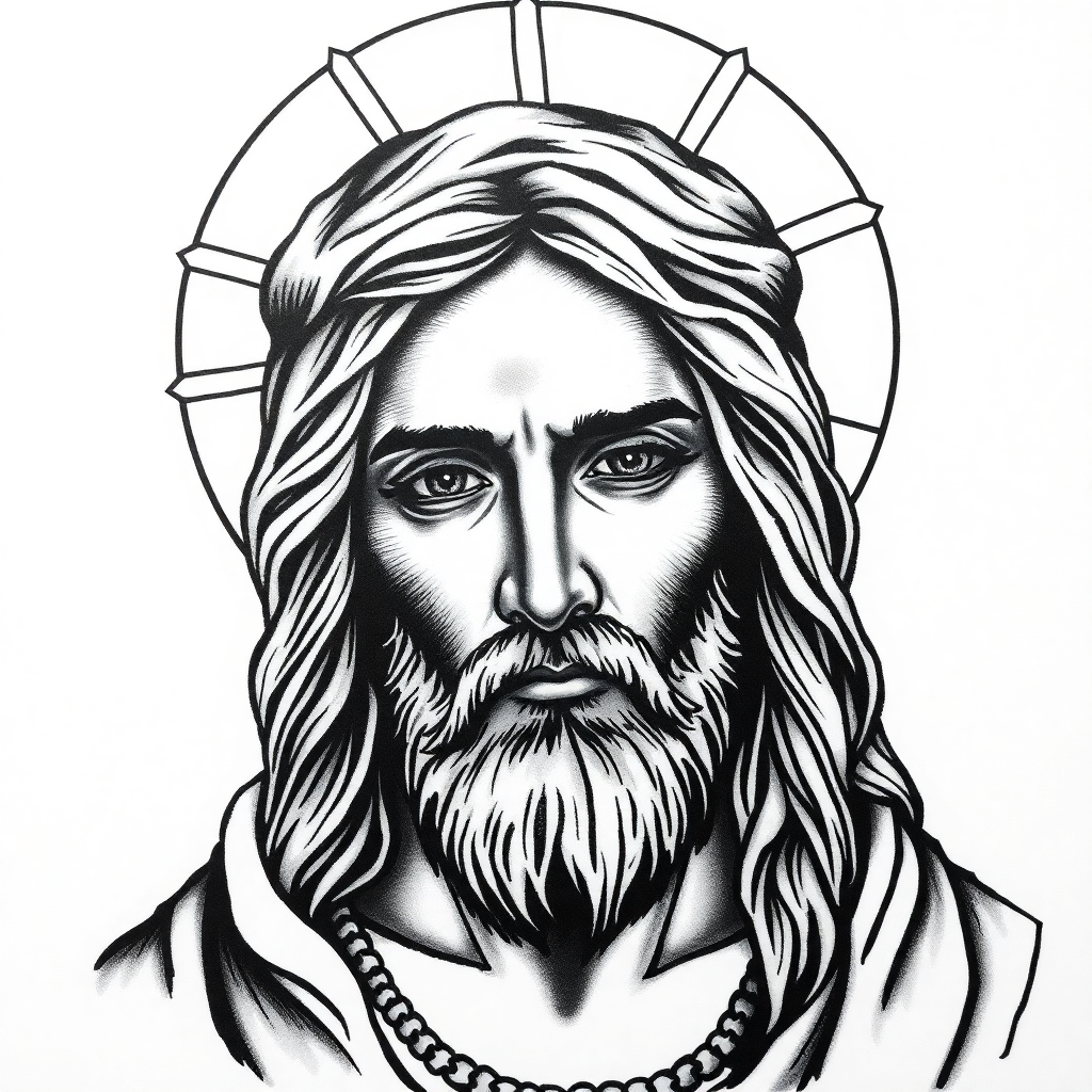 Tattoo san judas drawing - Eagleviewtattoo.com