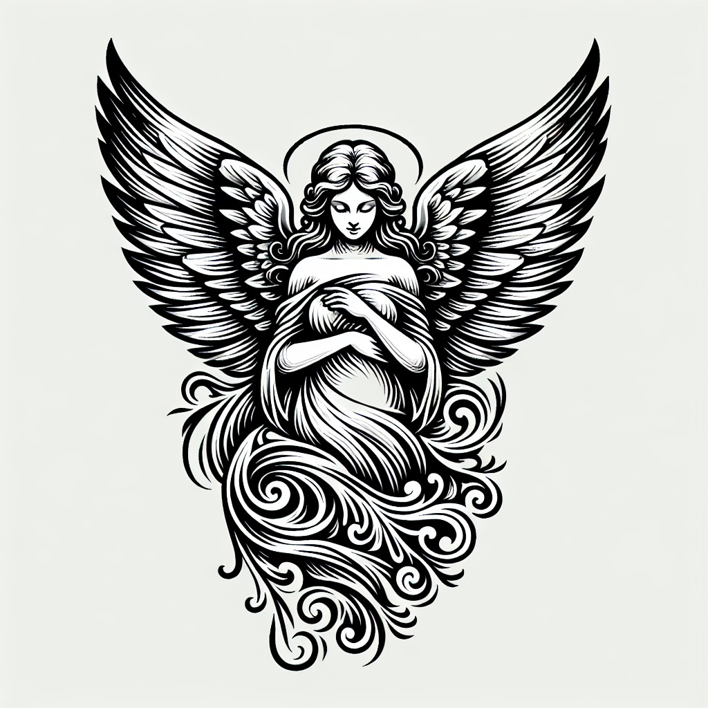 Best White Ink Angel Tattoo Generator | Vondy