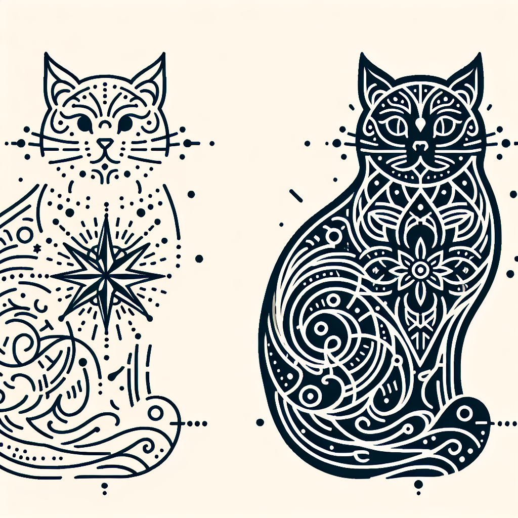 Best Cat Outline Tattoo Ideas | Vondy
