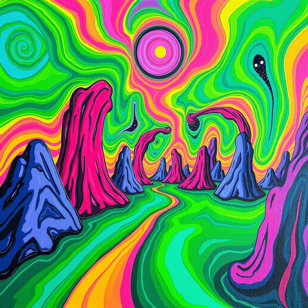 Psychedelic Trippy Artwork Colors Fast Changing Color & Pattern Show