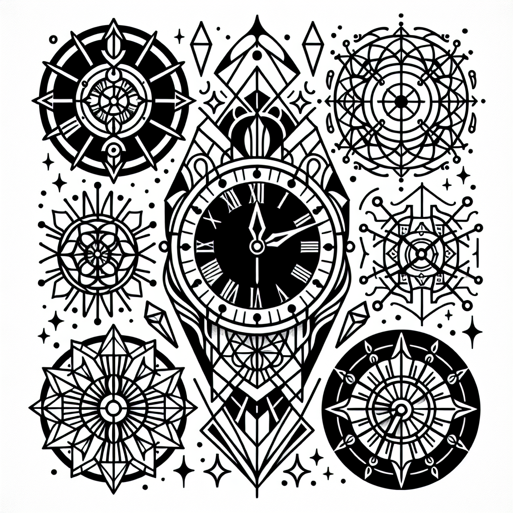 Best Geometric Clock Tattoo Generator | Vondy