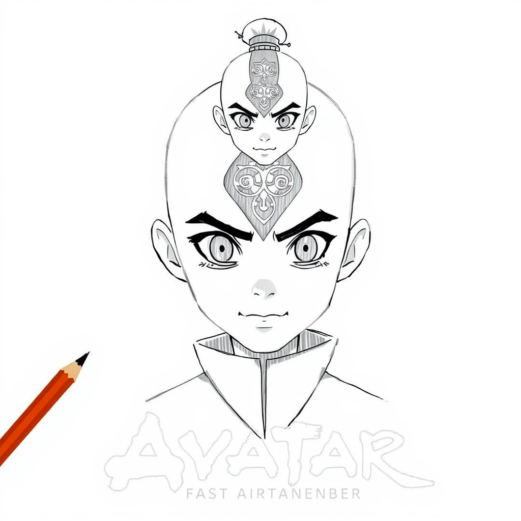 How To Draw Aang Avatar The Last Airbender Draw Central Aang Sketches