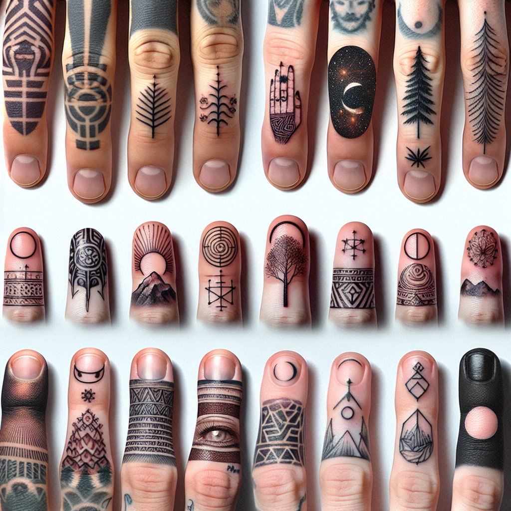 Geometric Finger Tattoos