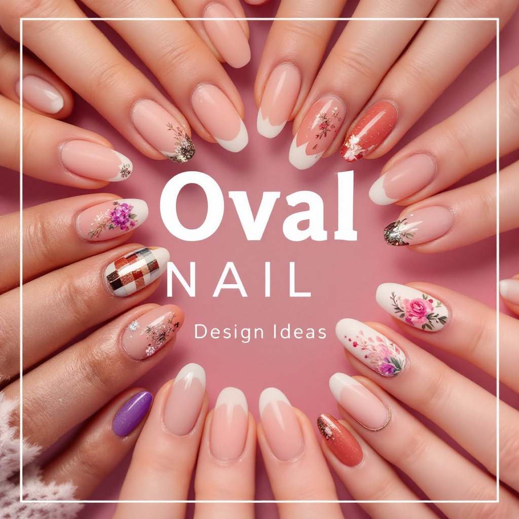 Cute Oval Nail Designs Red Rhinestone Nail Art Set | Pack Of 6 | New