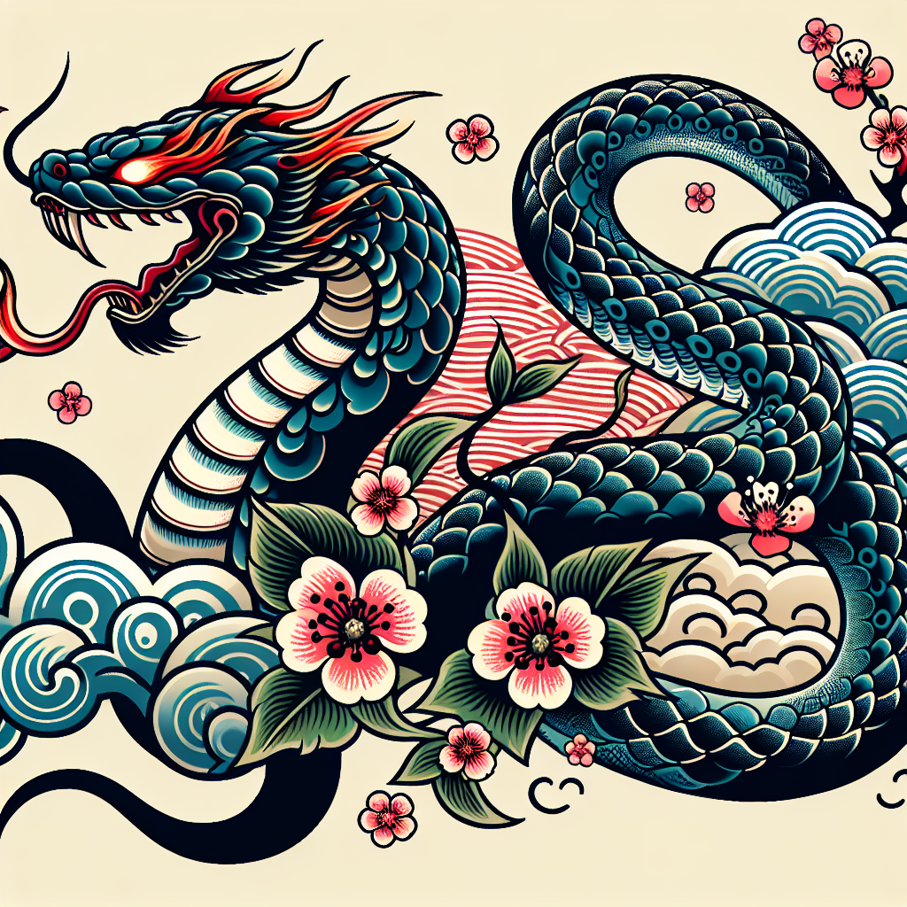 Best Neo-Japanese Snake Tattoo Generator | Vondy