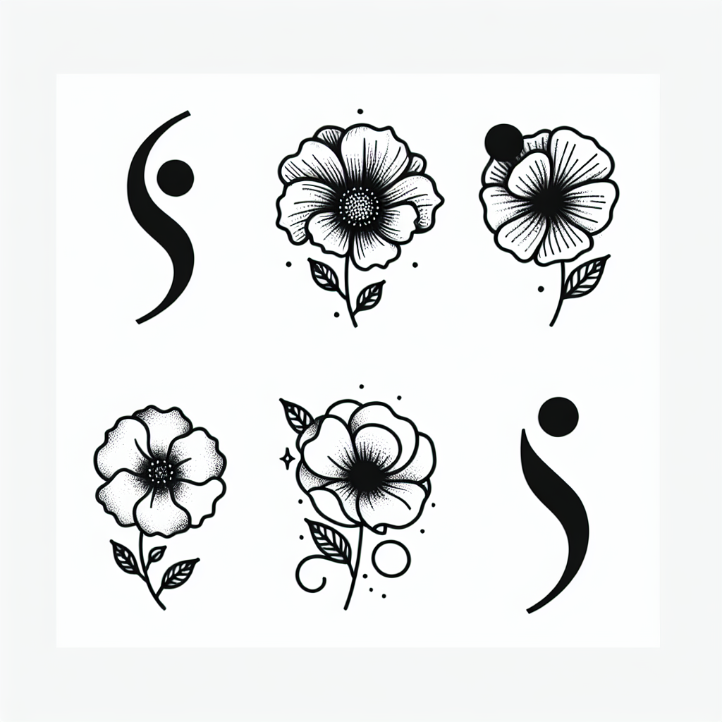 Best Semicolon Flower Tattoo Ideas | Vondy