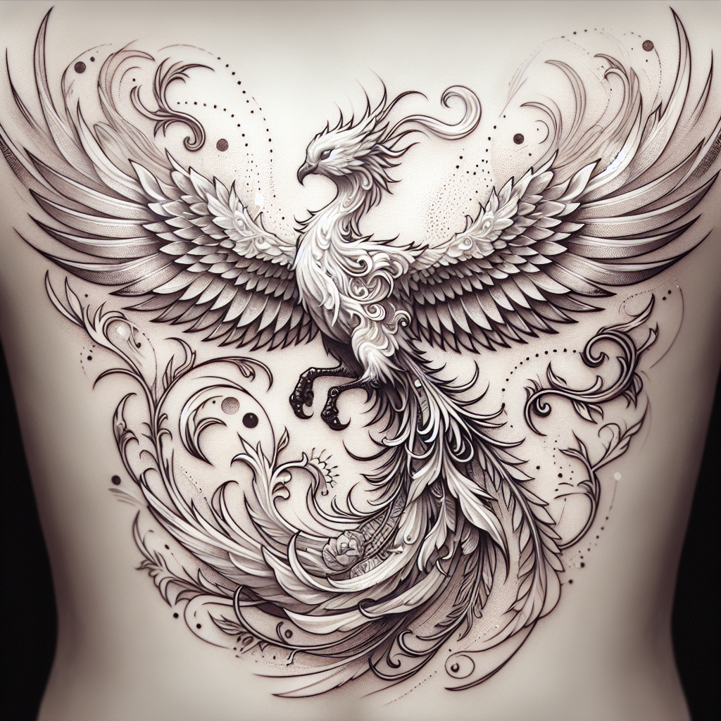 Best White Ink Phoenix Tattoo Generator | Vondy
