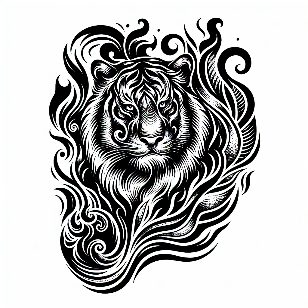 Best Abstract Tiger Tattoo Generator | Vondy