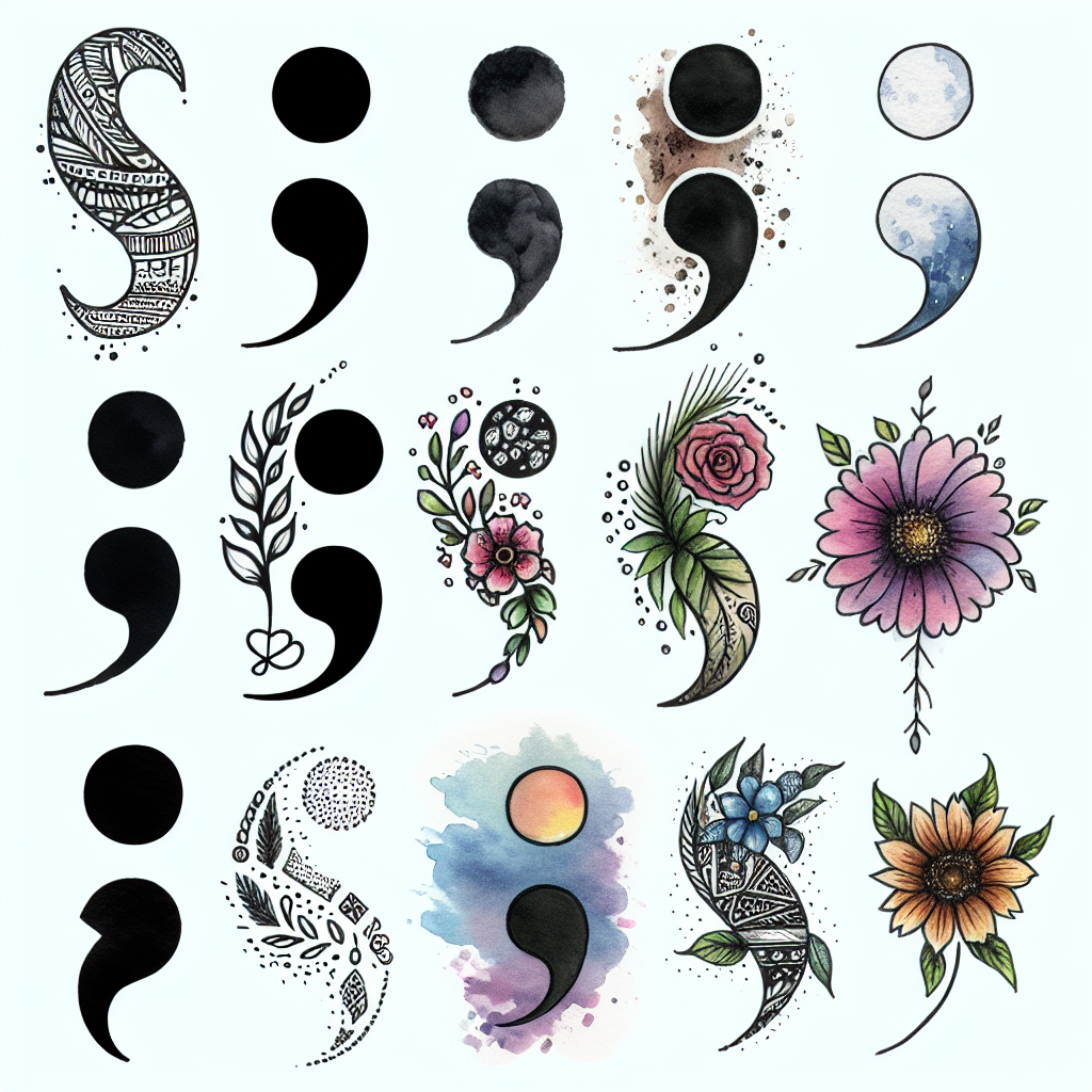 Best Stipple Semicolon Tattoo Generator | Vondy