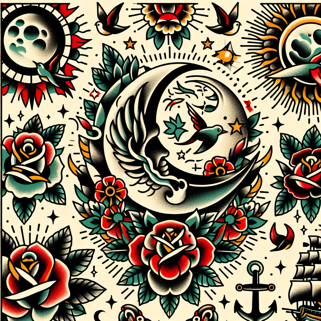 Best American Traditional Moon Tattoo Generator | Vondy