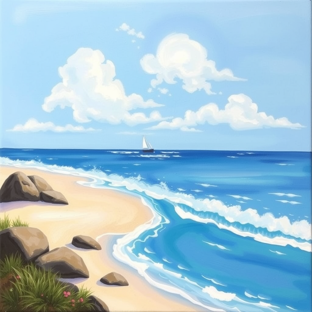Acrylic Beach Painting