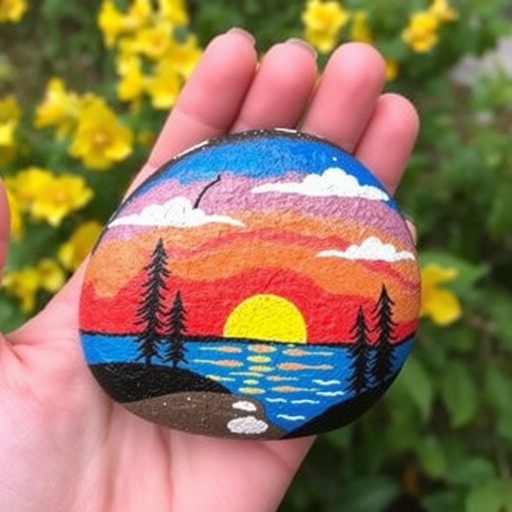 Best Rock Painting Ideas Sunset | Vondy