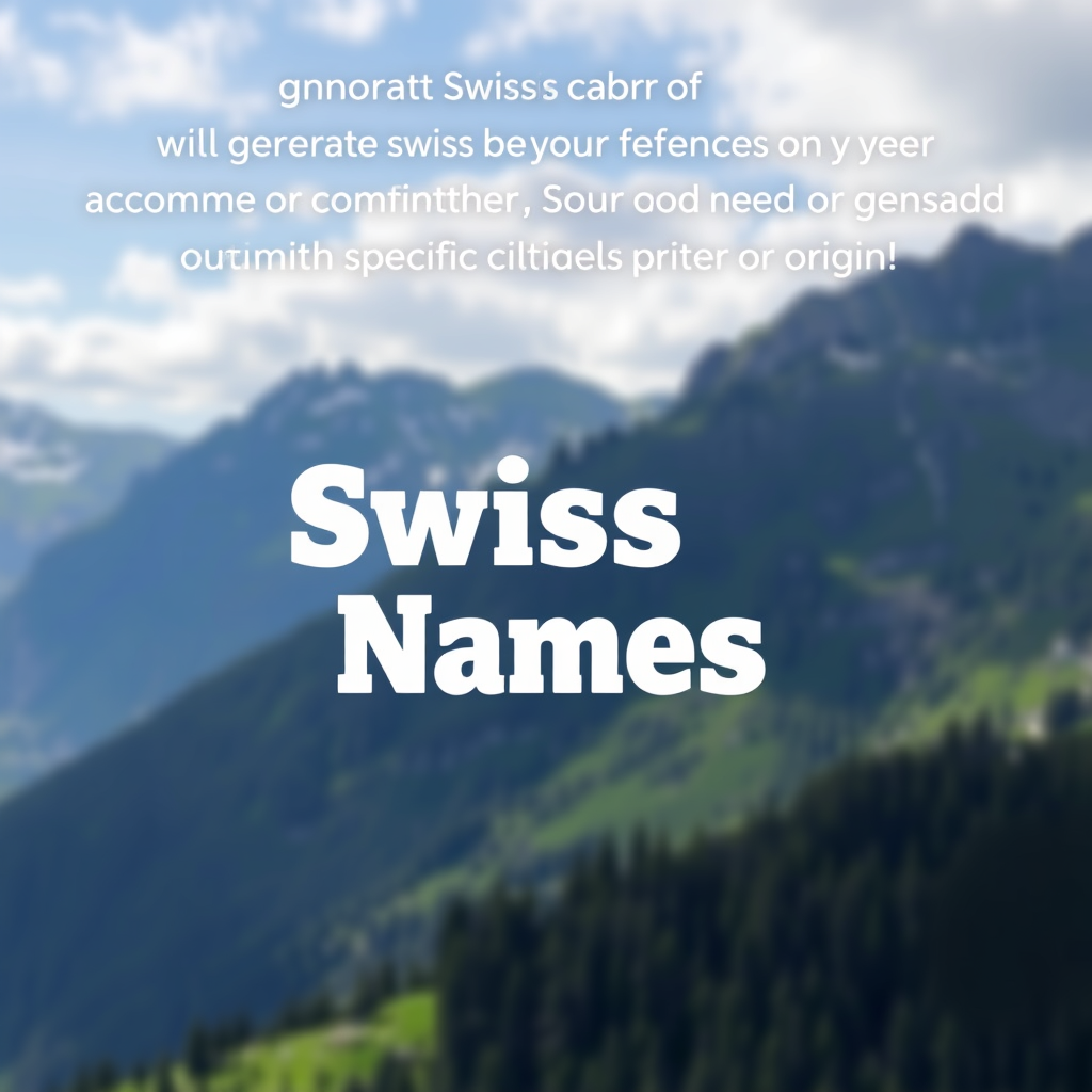 Best Swiss Name Generator | Vondy