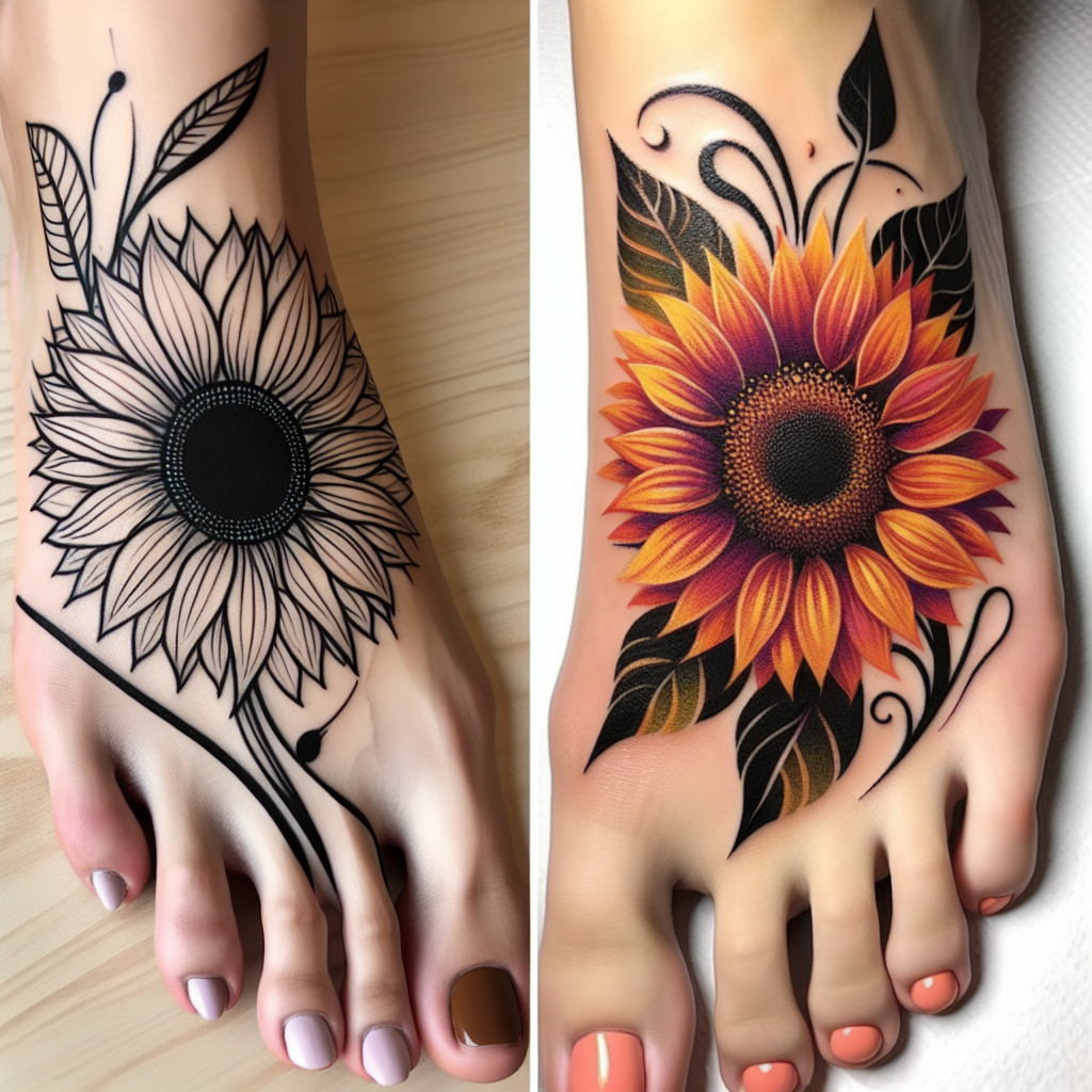 Best Sunflower Foot Tattoo Ideas | Vondy