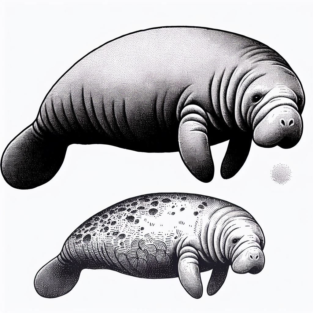 Minimalist manatee tattoo - Eagleviewtattoo.com