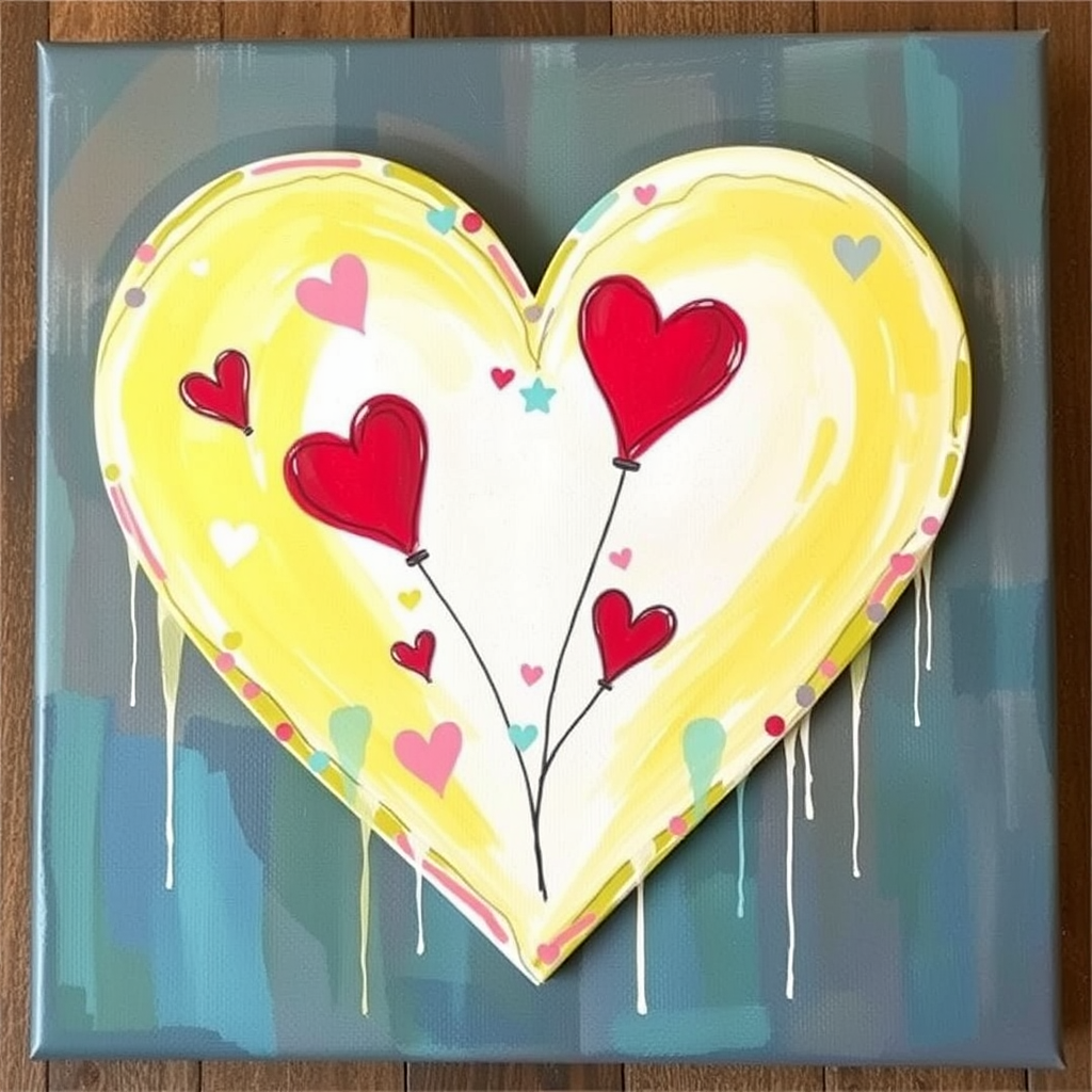 Best Heart Shaped Canvas Painting Ideas | Vondy