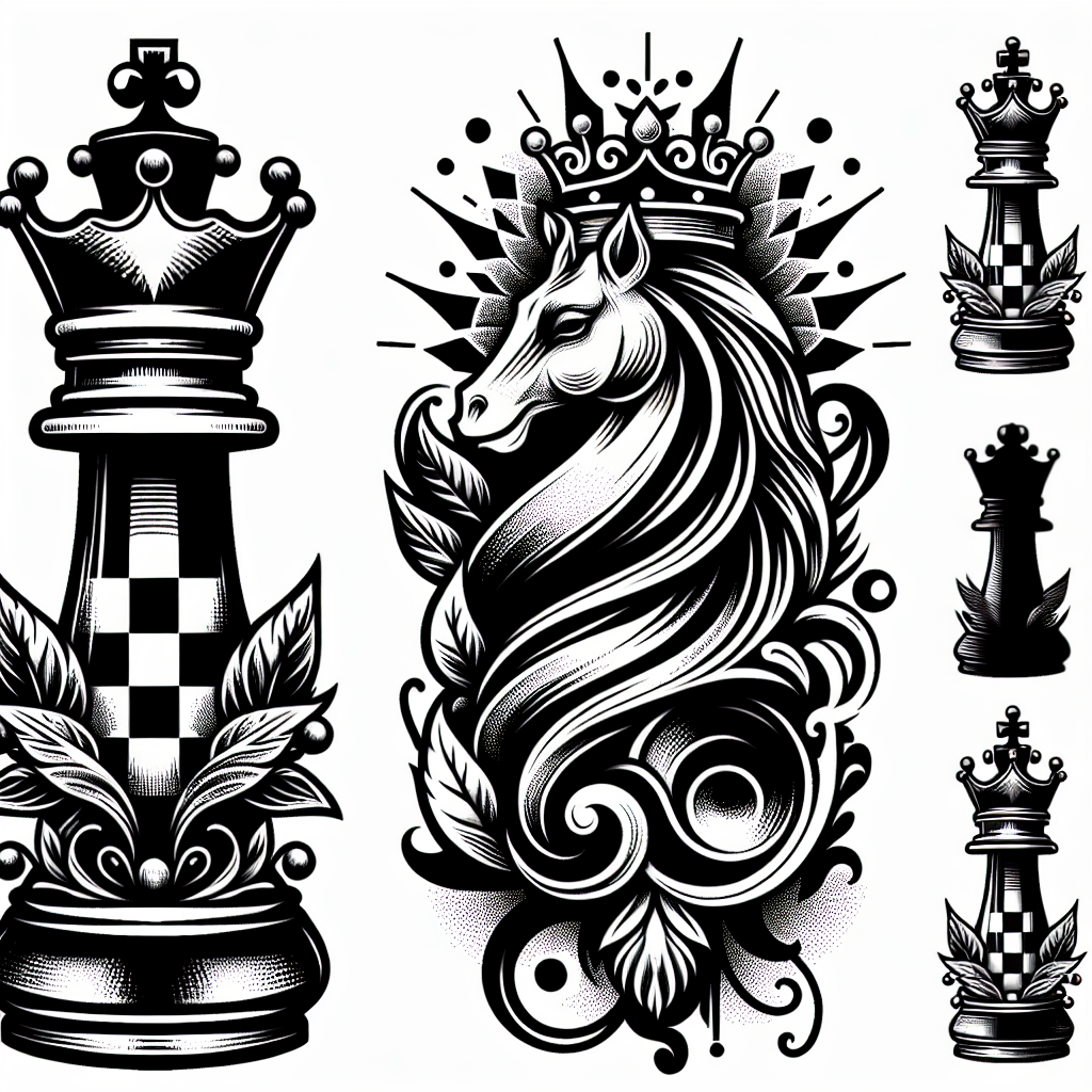King And Queen Chess Pieces Tattoo