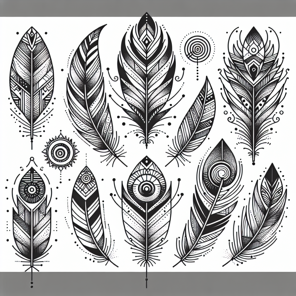 Best Geometric Feather Tattoo Generator | Vondy