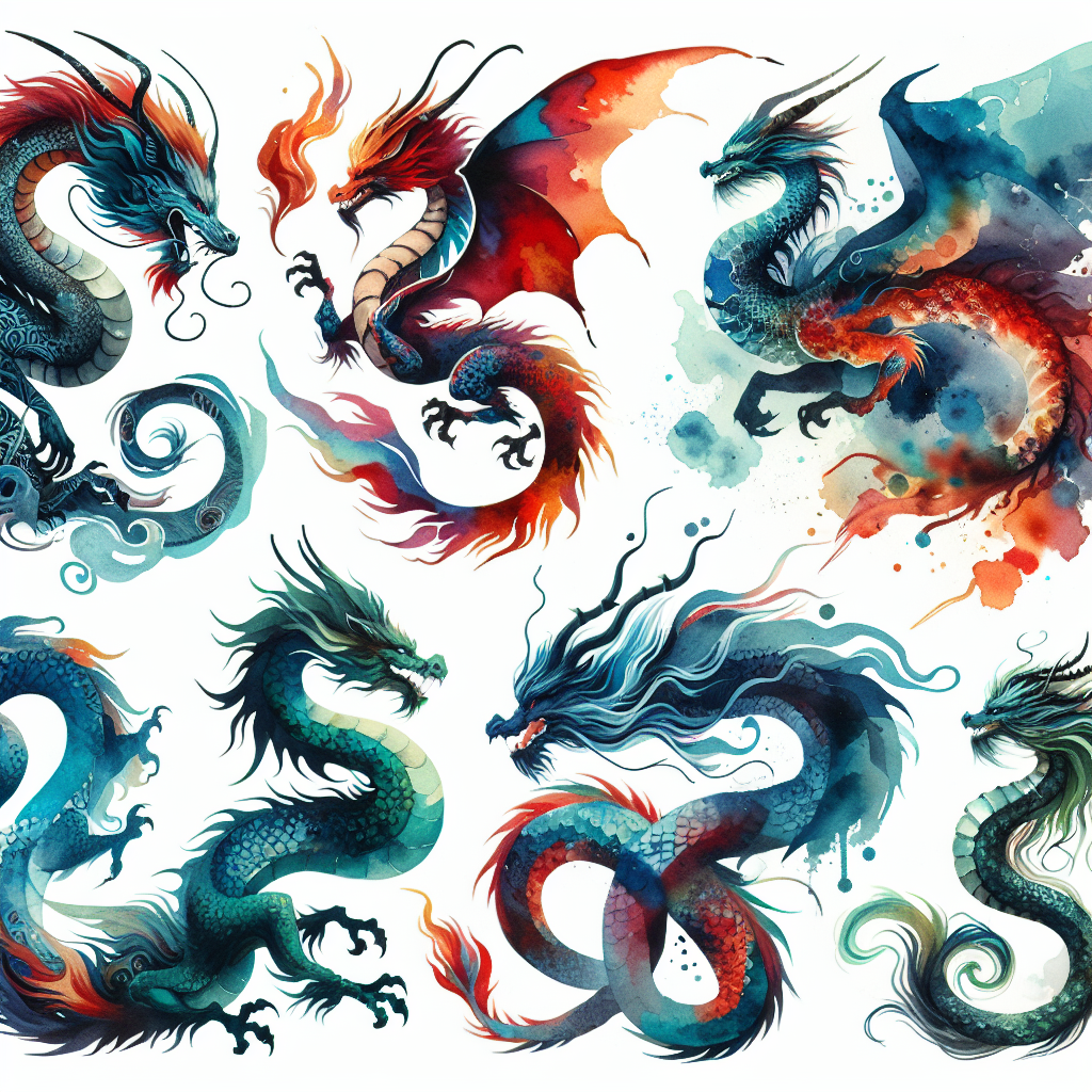 Best Watercolor Dragon Tattoo Generator | Vondy