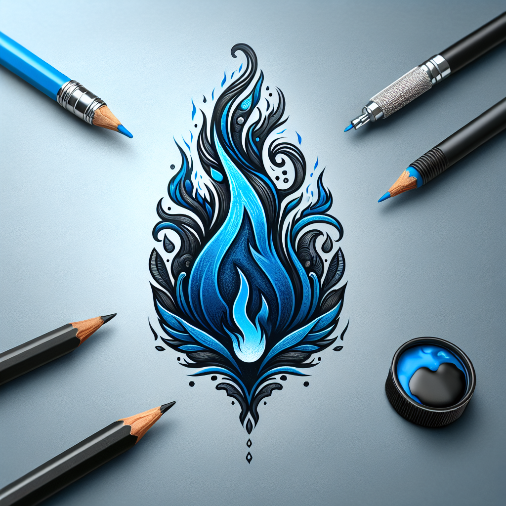Blue Fire Tattoos