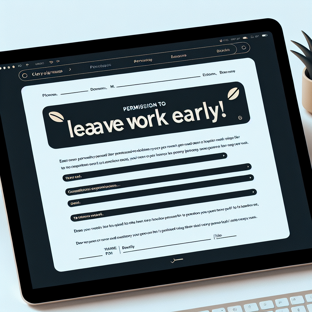 Best Early Leave Email Template | Vondy