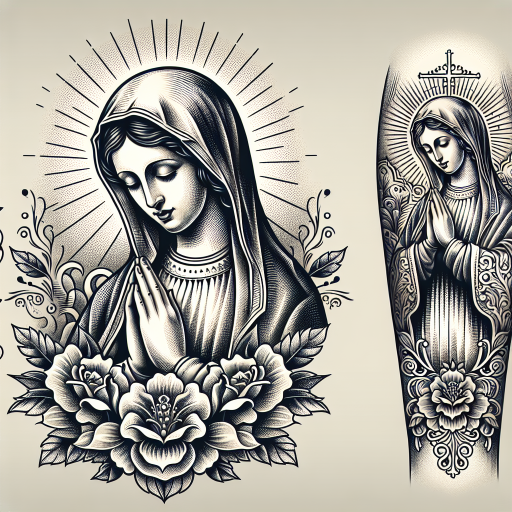 Virgin Mary Tattoo Sketches Guide To Back Tattoos The Honorable