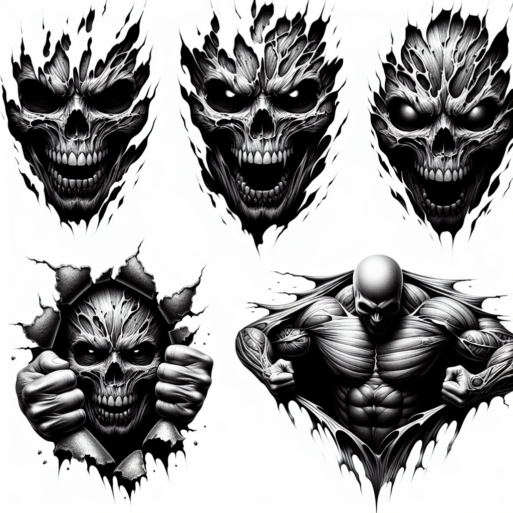 Flesh ripping tattoos - Calaverastattoos.com