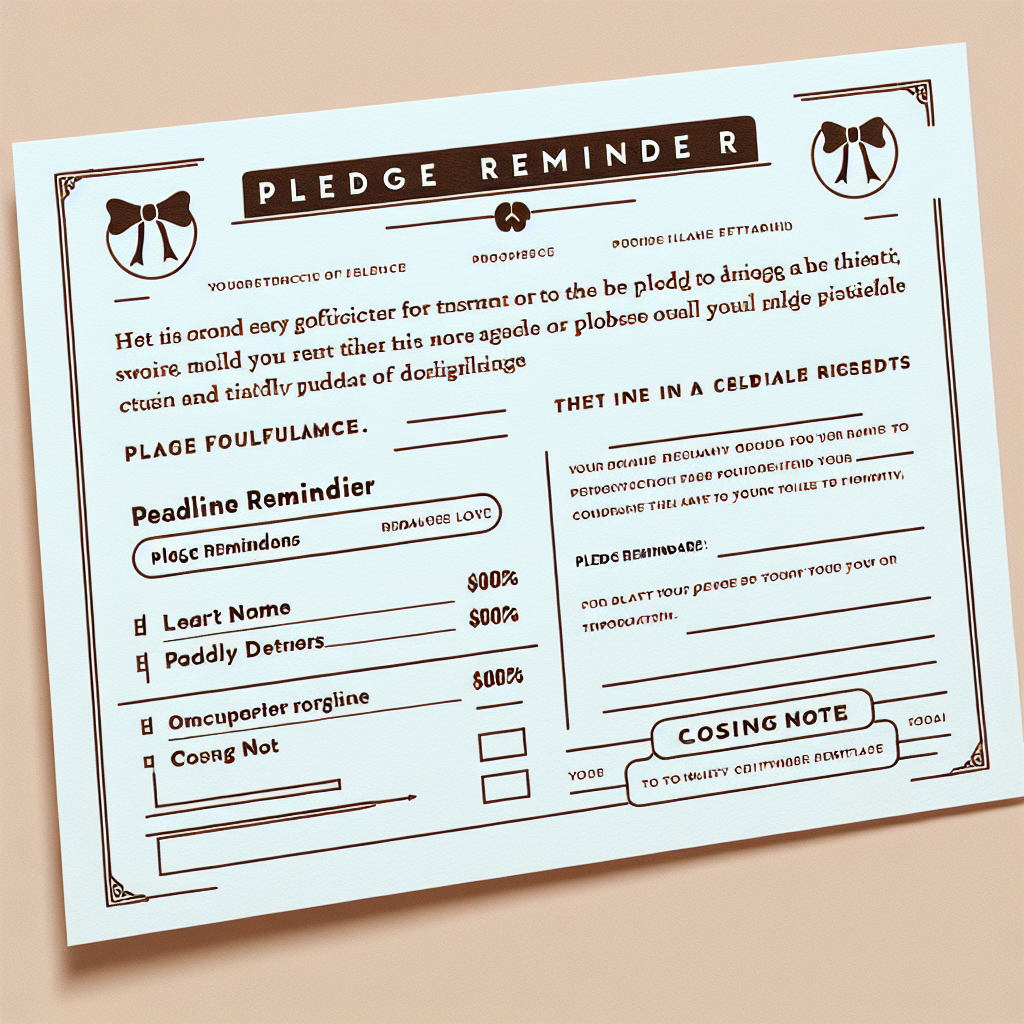 Best Pledge Reminder Email Template | Vondy