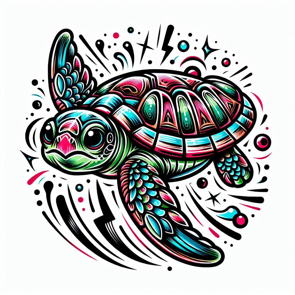 Best New School Turtle Tattoo Generator | Vondy