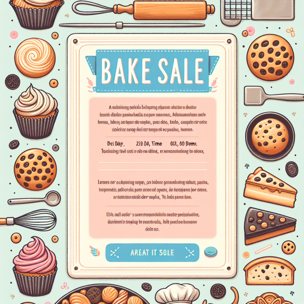 Best Bake Sale Email Template | Vondy